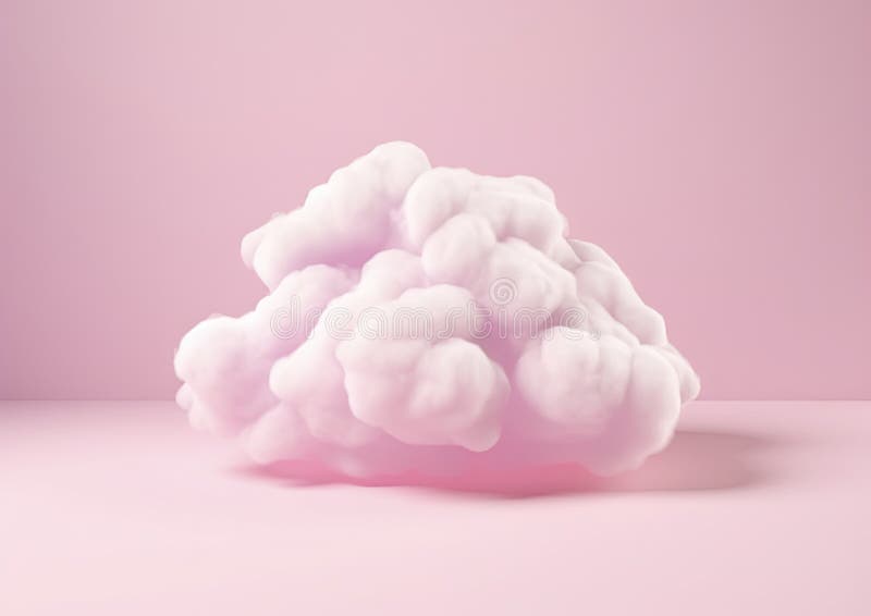 A Pink Cloud Floating on a Pink Surface Stock Illustration ...