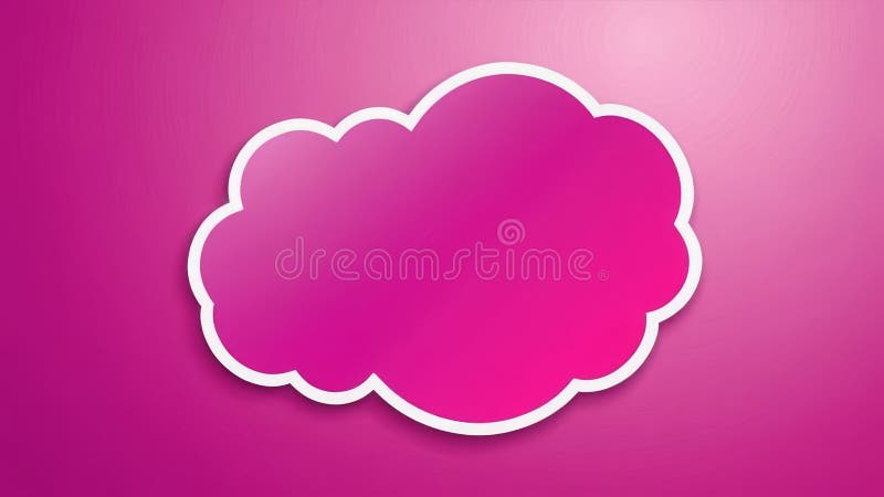 Pink Cloud Illustration with White Outline on a Soft Pink Background ...