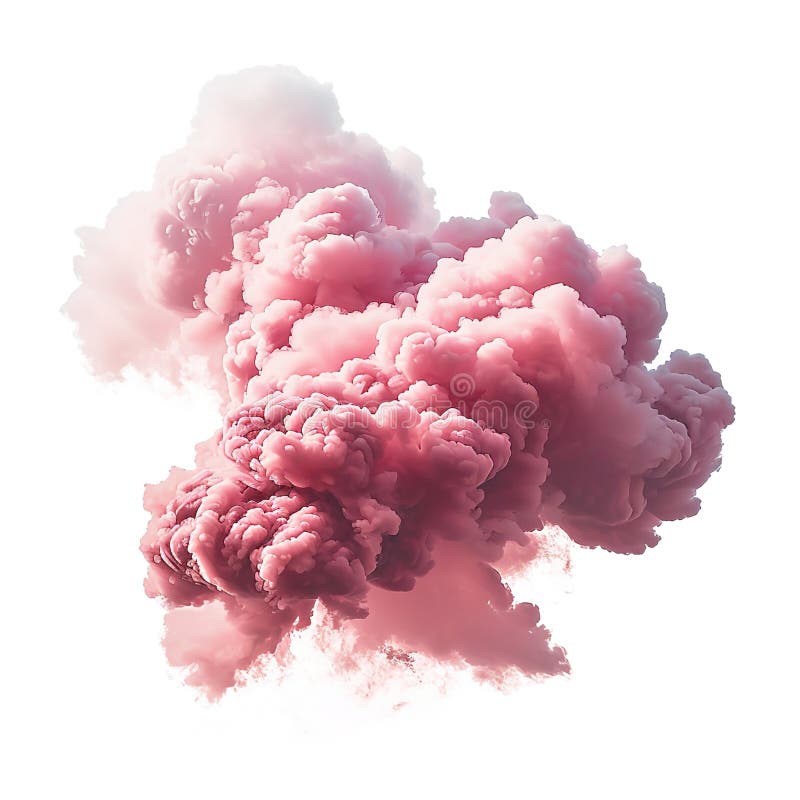 Pink Cloud Isolated on White Background. Design Element. Stock ...