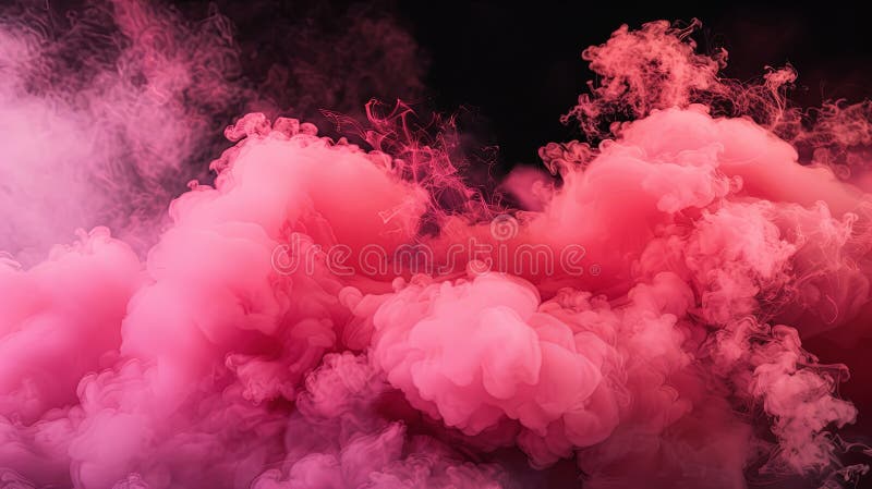 Pink Cloud of Mist or Smoke Against a Black Backdrop Stock Photo ...