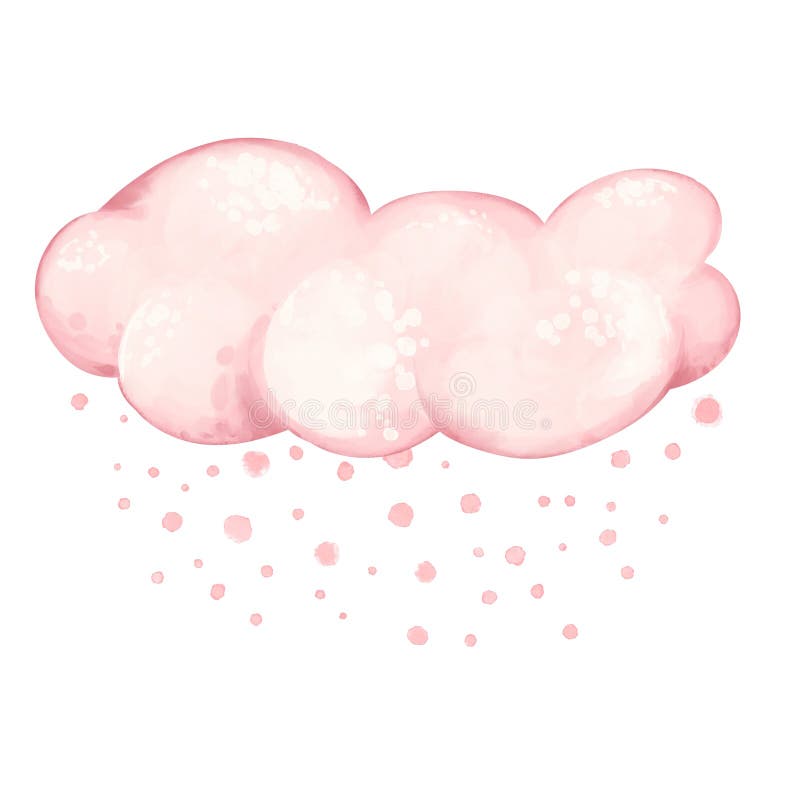 Pink Cloud with Raindrops Illustration Stock Illustration ...