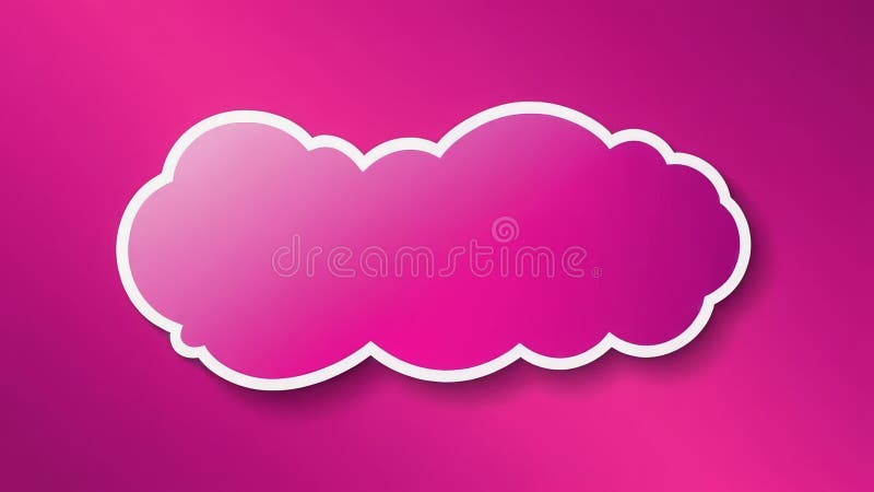 Pink Cloud with White Border on a Bright Pink Background Stock Photo ...