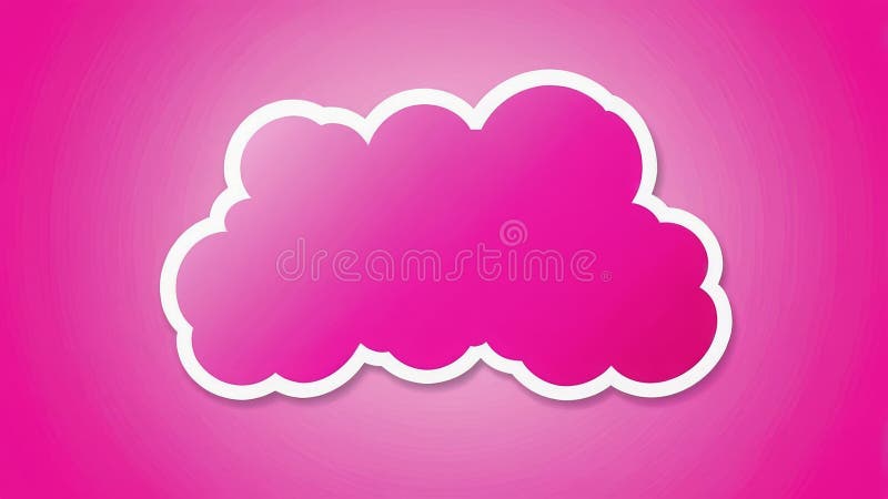 Pink Cloud with a White Outline on a Bright Pink Background Stock Photo ...