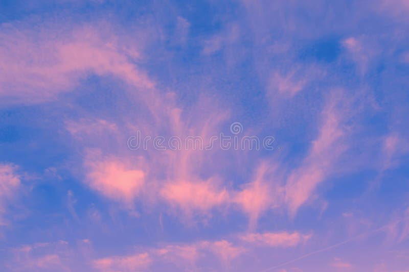 Pink Clouds in the Blue Sky Stock Photo - Image of color, scenic: 275590314