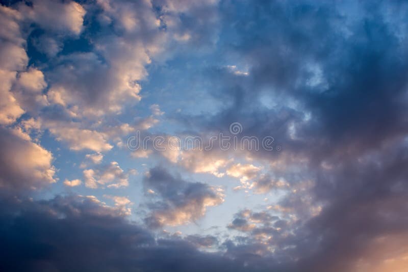 Pink clouds on blue sky stock photo. Image of landscape - 54768562