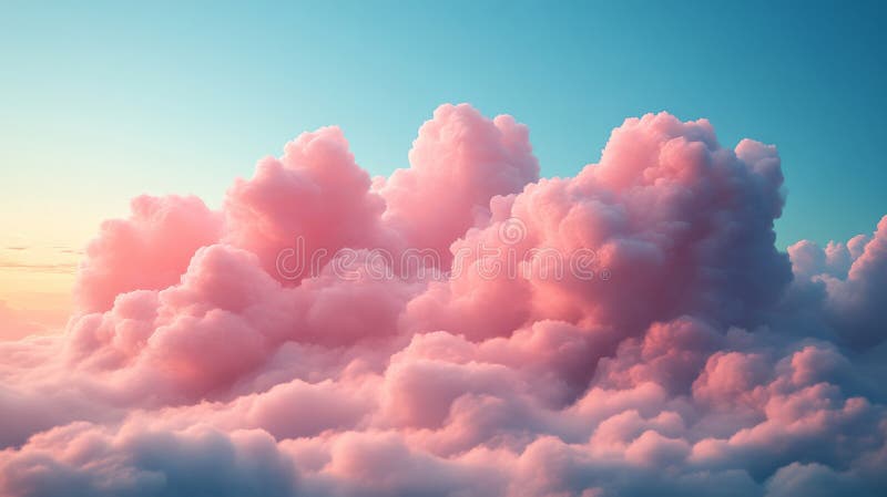 Pink Clouds in a Blue Sky at Sunset, Dreamy and Serene Atmosphere Stock ...