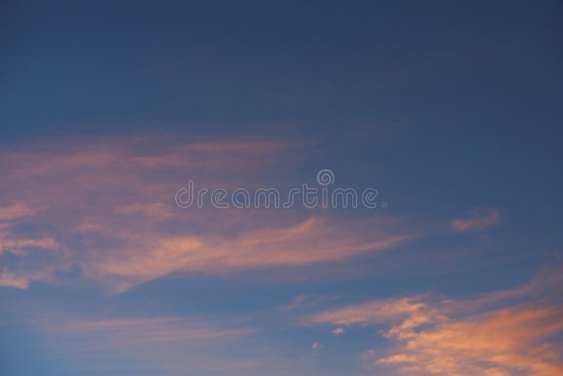 Pink Clouds on Dusk Blue Sky Stock Photo - Image of orange, scene: 90472544
