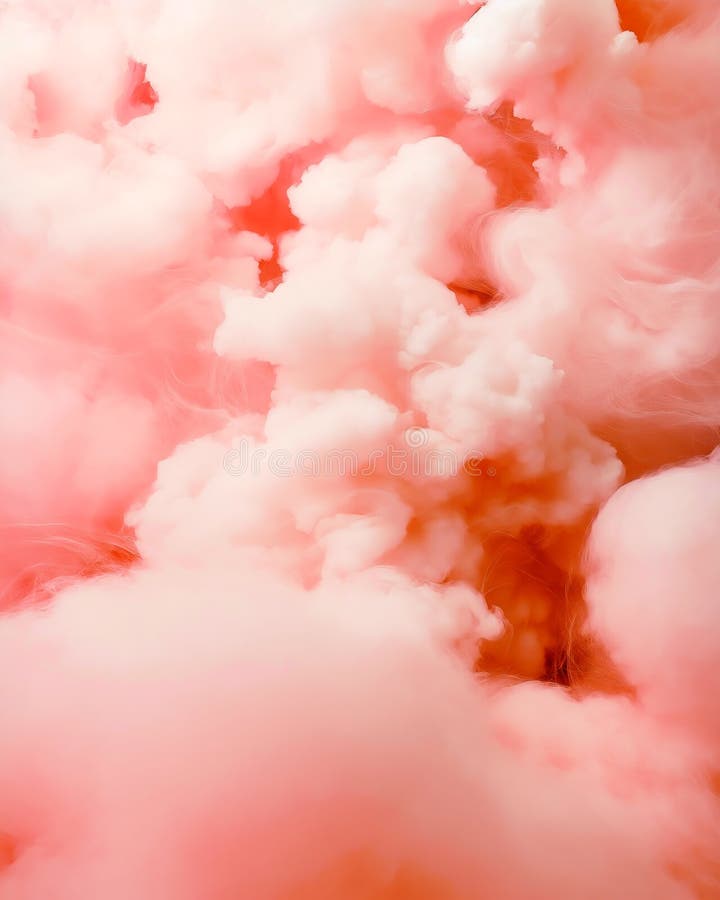 Pink Clouds Resembling Cotton Candy Float in the Composition Stock ...