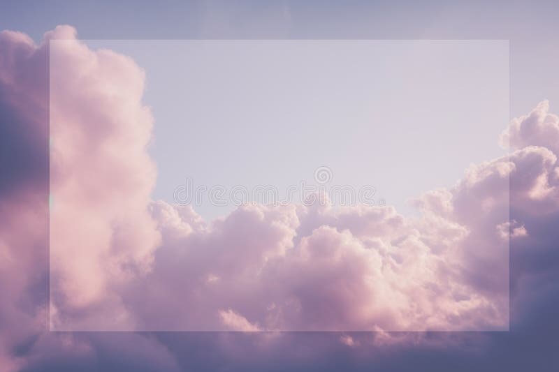 Pink Clouds in the Sky with a Square Frame Stock Illustration ...