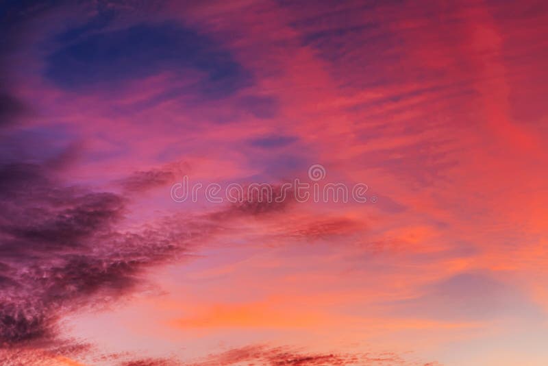 Pink Clouds at Sunset in Beautiful Blue Sky in the Evening Stock Photo ...
