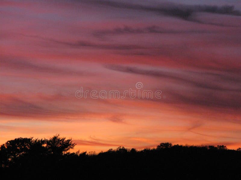 Pink Clouds at Sunset in Georgia Mountains Stock Image - Image of ...