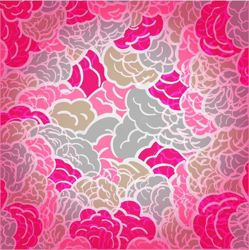 Pink cloudy sky stock vector. Illustration of backdrop - 62149794