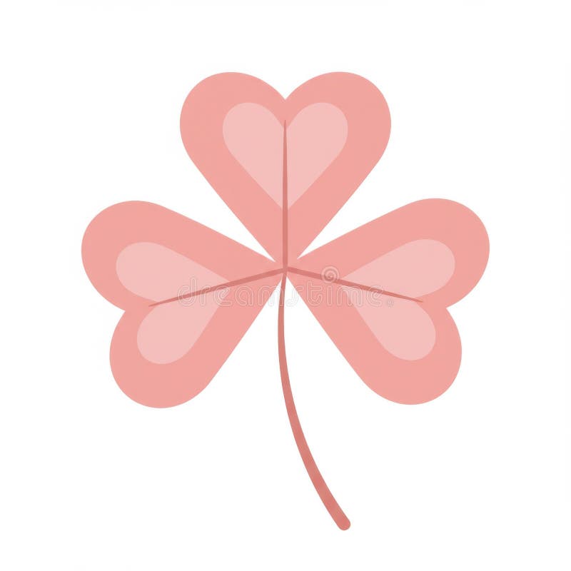 Pink Clover Leaf Illustration on White Background Stock Illustration ...