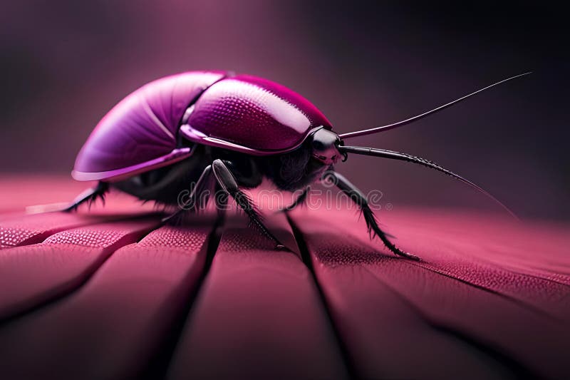 Pink Cockroach Glowing in the Dark Stock Illustration - Illustration of ...