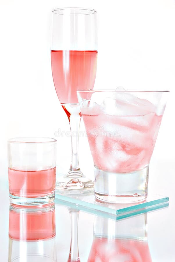 Pink cocktails stock photo. Image of cocktail, vodka, champagne - 5991656