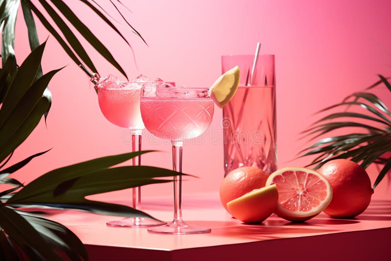 Pink Cocktails and Mocktails, Pink Life Stock Illustration ...