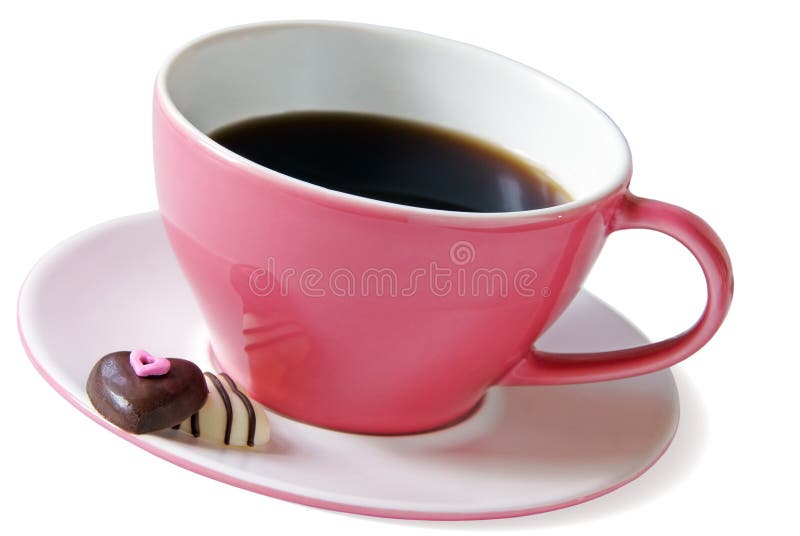 Pink coffee cup stock image. Image of anniversary, isolated - 17689209