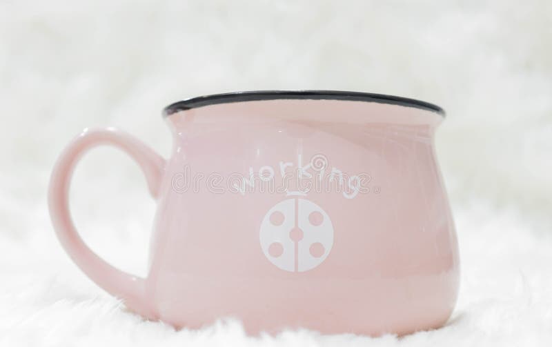 Pink Coffee Cup, White Background Stock Photo - Image of black, object ...