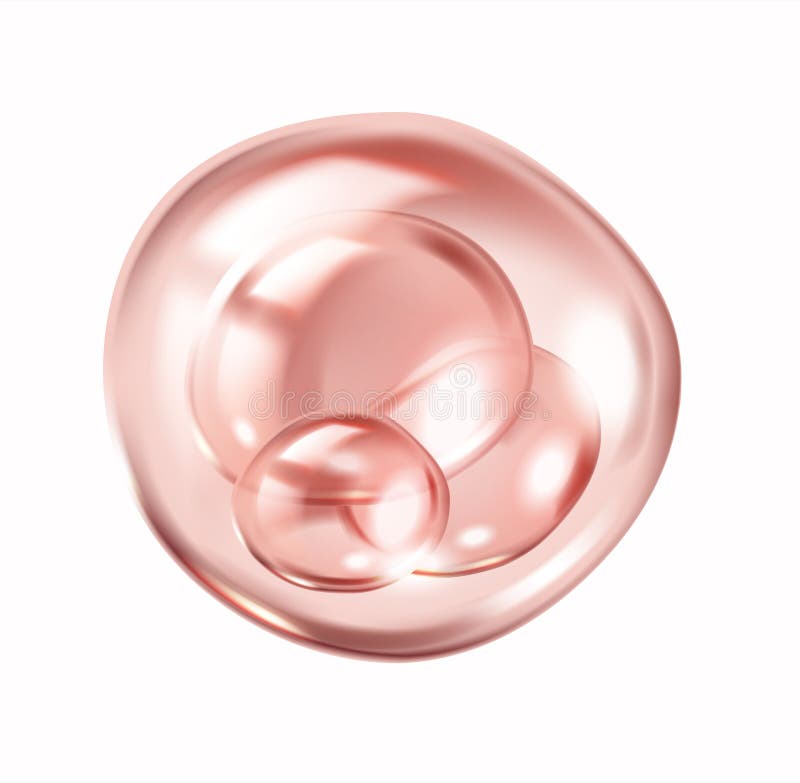 Pink Collagen Molecules Bouncing Inside Transparent Bubble Stock Vector ...