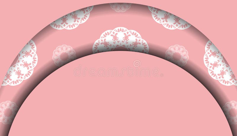 Pink Color Banner Template with Abstract White Pattern for Design Under ...