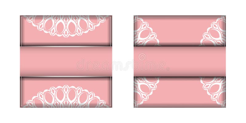 Pink Color Brochure with Abstract White Pattern for Your Design. Stock ...