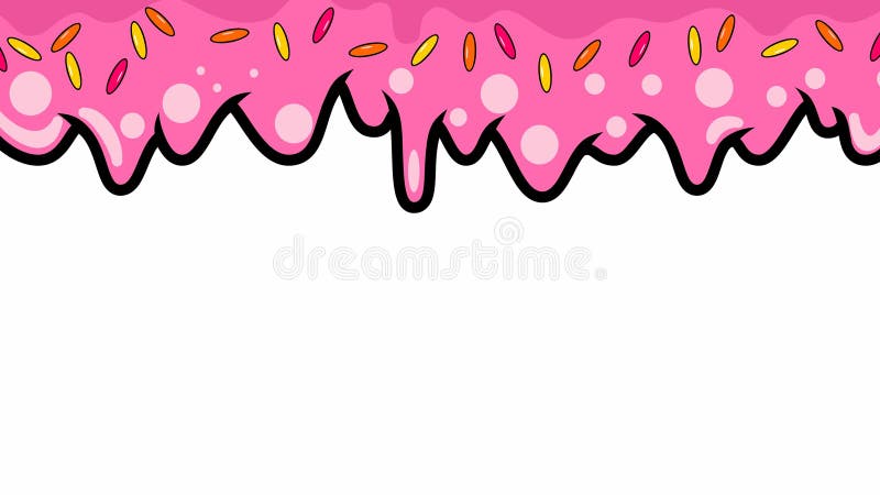 Pink Color Cream Background with Melted Effect and Colorful Sprinkles ...