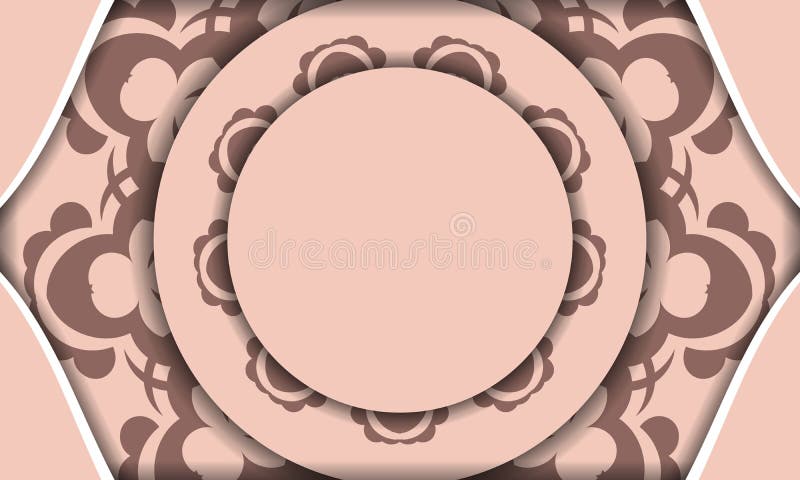 Pink Color Flyer with Greek Pattern for Your Design. Stock Vector ...