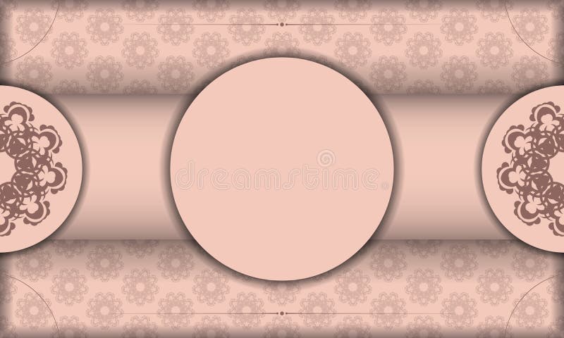 Pink Color Flyer with Mandala Pattern for Your Brand. Stock Vector ...