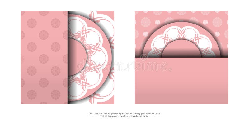 Pink Color Flyer Template with Greek White Pattern for Your Design ...