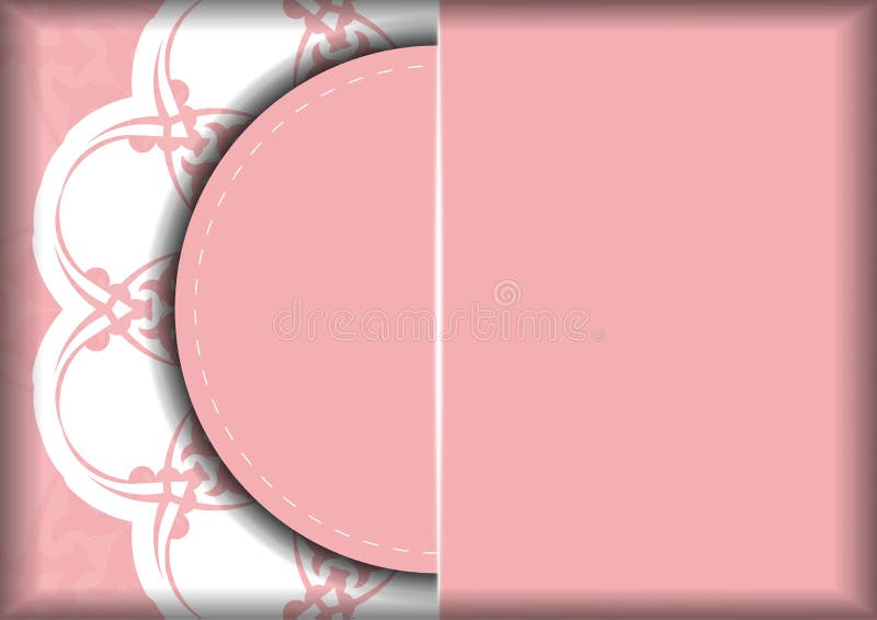 Pink Color Flyer Template with Vintage White Pattern for Your Design ...