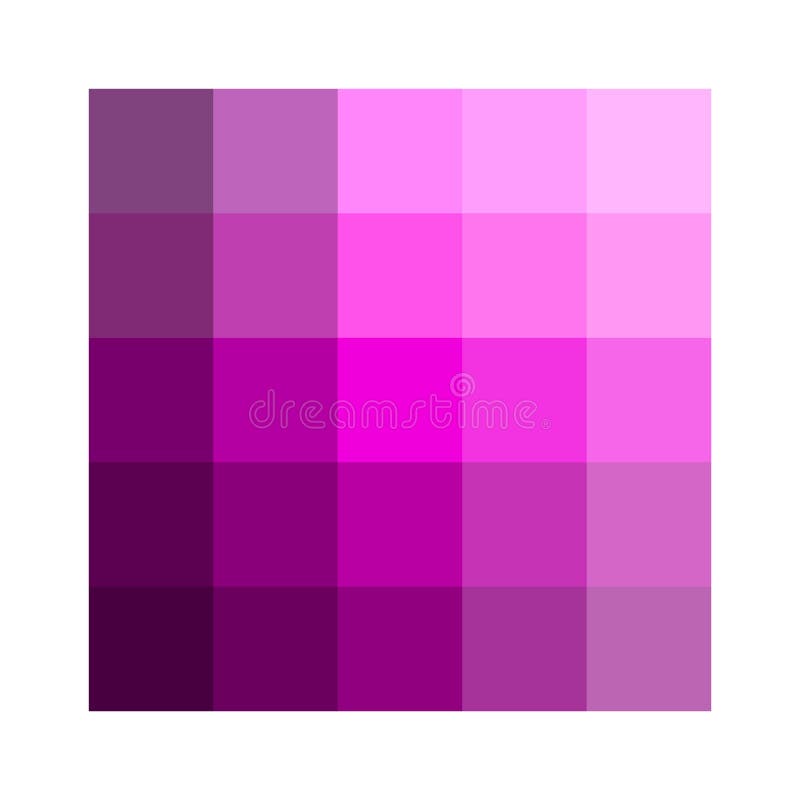 Pink Color Grid. Bright Tone Vector. Square Palette Blocks. Gradient ...