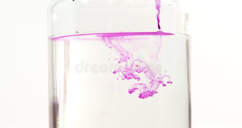 Pink Color of Artistic Drop of Oil Floating on Water. Pink Background ...