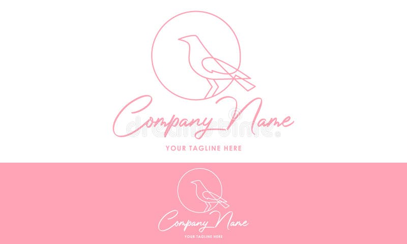 Pink Color Simple and Minimalistic Rabbit Logo Design Stock Vector ...