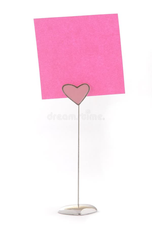 Pink Color Notes on a Heart Shape Holder Stock Image - Image of pink ...