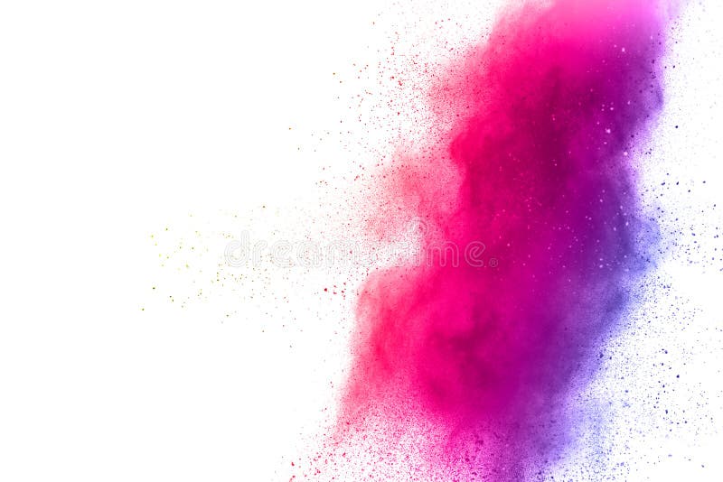 Pink Color Powder Explosion on White Background Stock Image - Image of ...