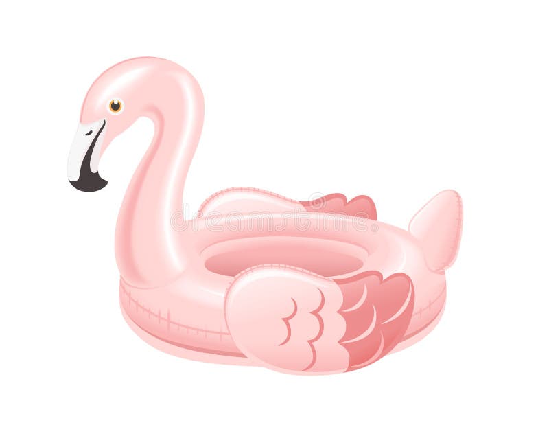 Pink Color Rubber Swimming Ring Vector Illustration Isolated on White ...