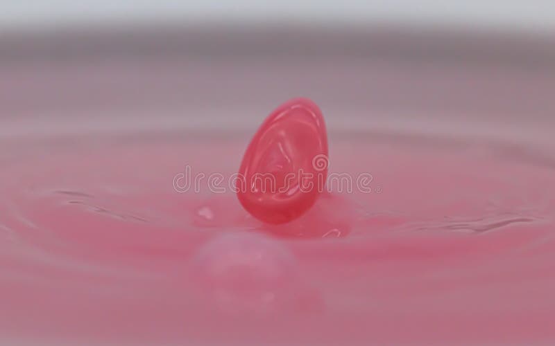 Pink Color Water Drop and Splash Stock Photo - Image of flowing, splash ...