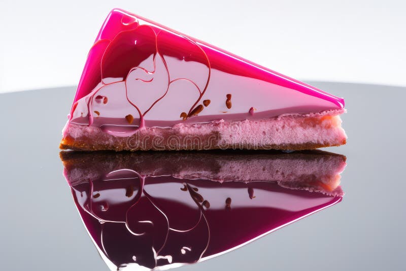 Pink Colored Cake Isolated, Color Round Glazed Dessert, Shining Fruit ...