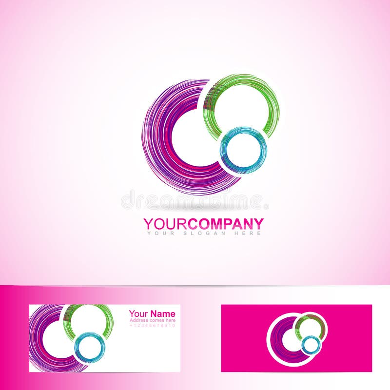 Pink colored circles logo stock vector. Illustration of graphic - 54342672