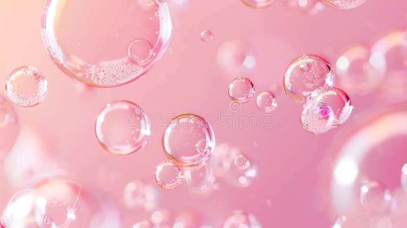 Pink Colored Oil Bubble Background. Closeup View Stock Illustration ...