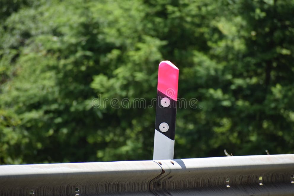Pink Colored Reflector Post Stock Photo - Image of blue, tree: 250112106