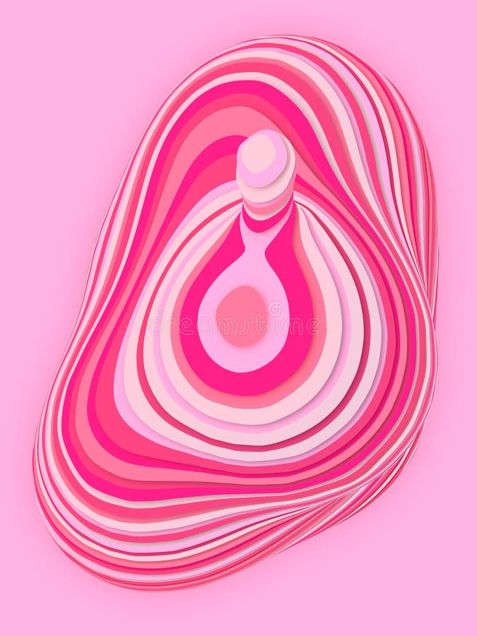 Pink Colored Sliced Shape. Computer Generated Abstract Geometric 3D ...