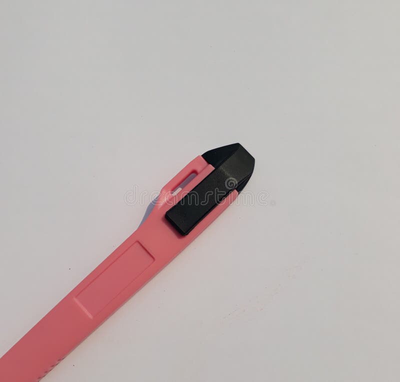 A Pink Colour Knife on the White Background. Stock Photo - Image of ...