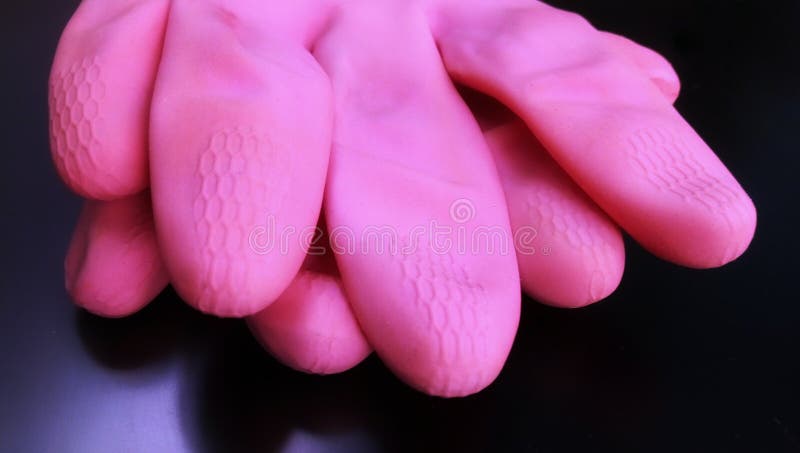 Pink Colour Rubber Hand Gloves Stock Image - Image of hand, male: 179506105