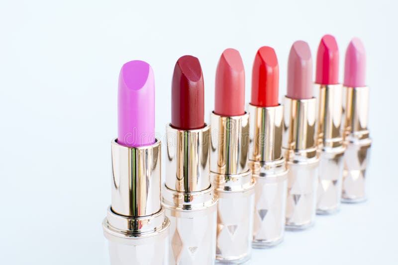 Pink and Colourful of Lipsticks Stock Photo - Image of glossy, stick ...