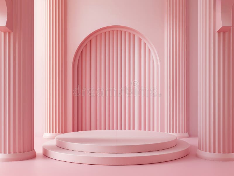 Pink Columned Stage with Archway Stock Photo - Image of circular, stage ...
