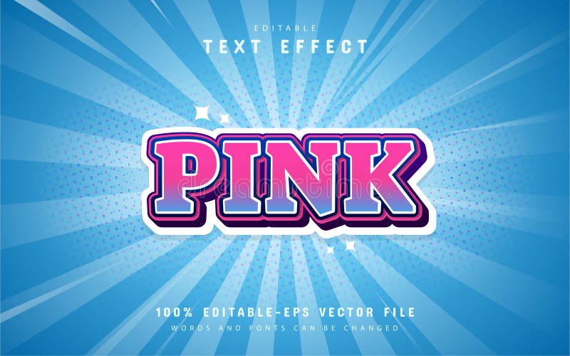 Pink Comic Style Text Effect Stock Vector - Illustration of typeface ...
