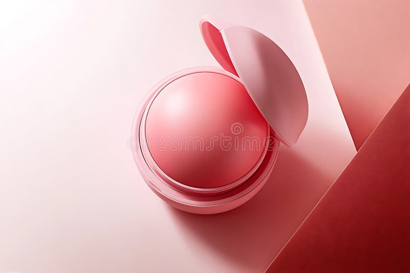 Pink Compact Case, Round Shape with an Open Lid on Pastel Shades ...
