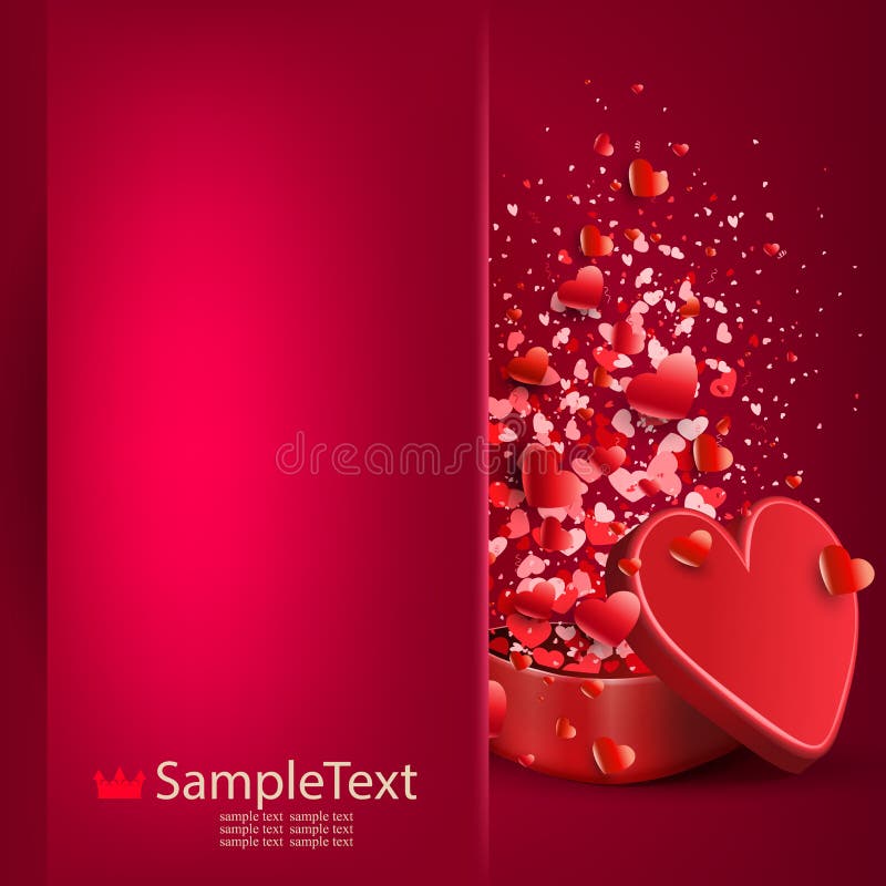 Pink Composition with a Side Pocket and a Red Box with a Set of Hearts ...