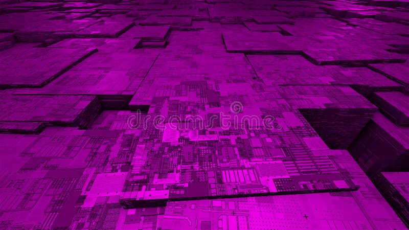 Pink Computer Chipset Pattern 3d Futuristic Technology Background Stock ...